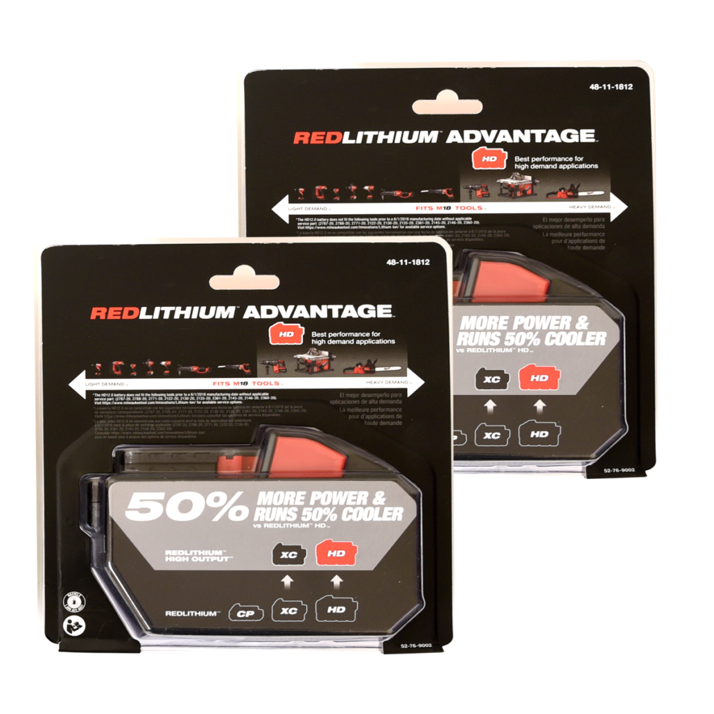 Milwaukee M18 12Ah Batteries (2 Pack) | Super Vac Battery Fan Accessories